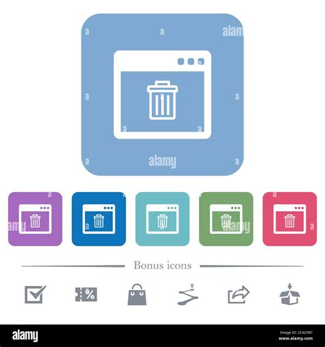 Application Delete White Flat Icons On Color Rounded Square Backgrounds
