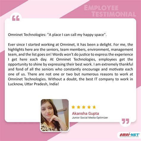 Omni Net Technologies Pvt Ltd On Linkedin Employeetestimonial Socialmediaoptimizer