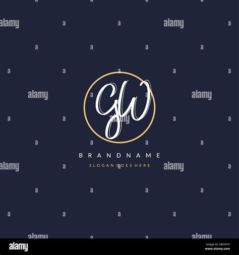 Initial Letter Gw Logo Monogram Feminine Style With Circle Line Design Ideas Vector Graphic