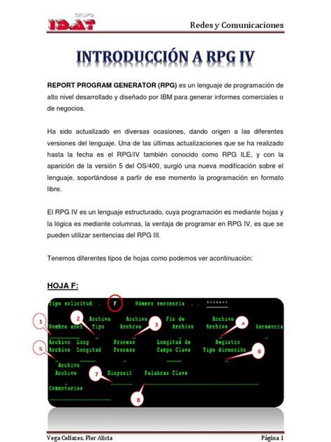 Lenguaje Rpgle Pdf Ibm Rpg Lenguaje De Programación