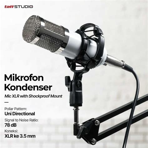 Jual TaffSTUDIO Mikrofon Kondenser Studio Mic XLR With Shockproof Mount