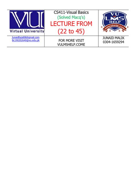 Cs411 Solved Mcqs Final Term By Junaid Pdf J Query Ajax Programming