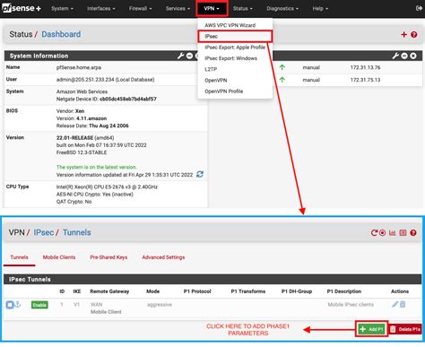 Setup Ipsec Vpn Between Virtual Pfsense Router And Aws Managed Vpn