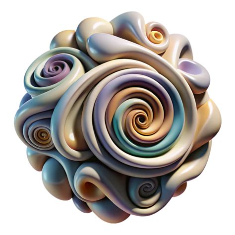 Elegant Contemporary Abstract Thought Process Isolated With Swirling