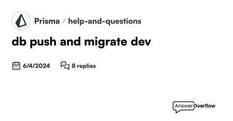 db push and migrate dev prisma