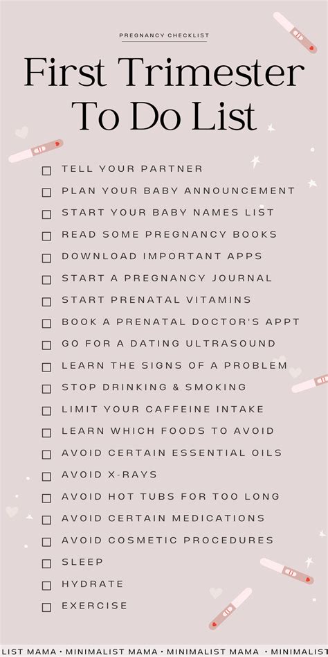 Pregnancy First Trimester Checklist For Every New Moms Artofit