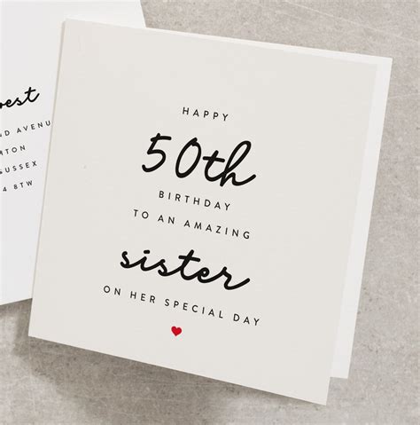 Sister 50th Birthday Card Happy 50th Birthday To An Amazing Etsy