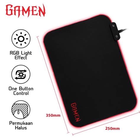Jual Mousepad Gaming LED RGB Gamen GP HALO Anti Slip 10 Mode Lampu RGB