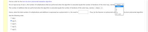 Solved Find An Order For The Term By Term Polynomial