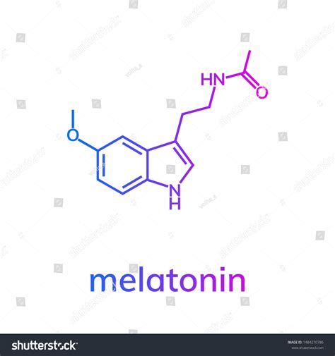 Melatonin Chemical Formula On White Background เวกเตอร์สต็อก ปลอดค่า