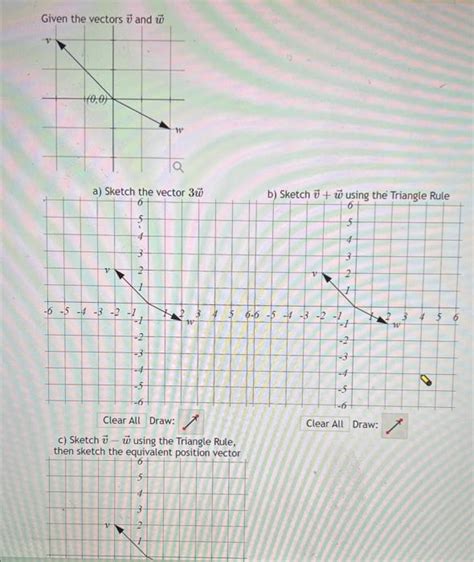 Solved Given The Vectors V And W Draw Draw C Sketch Vw Chegg Com