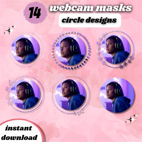Circle Shape Webcam Mask Bundle 14 Styles Designs Made For