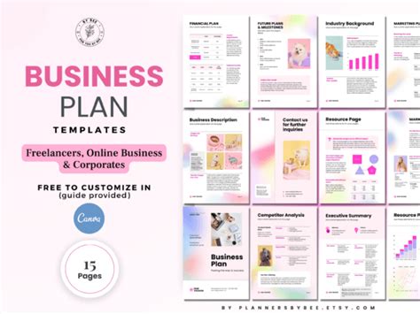 5 Small Business Plan Printable Template Designs & Graphics