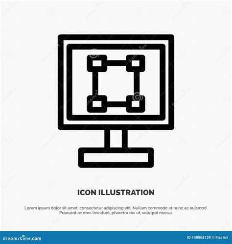 Crop Graphics Design Program Application Line Icon Vector Stock