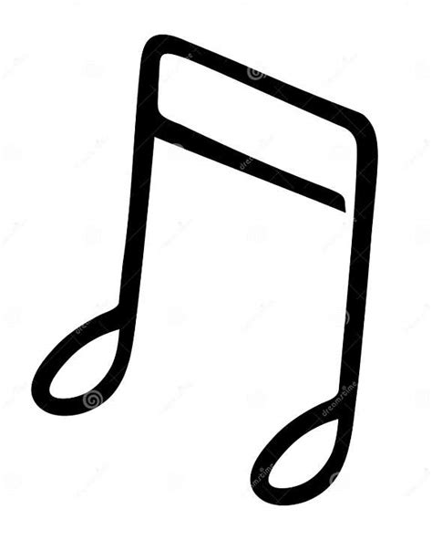 Two Eighth Notes Once And Sketch Music Sign Doodle Style Stock