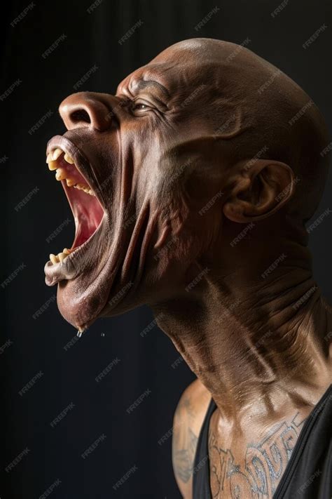 Premium Photo A Man With The Widest Mouth On Earth