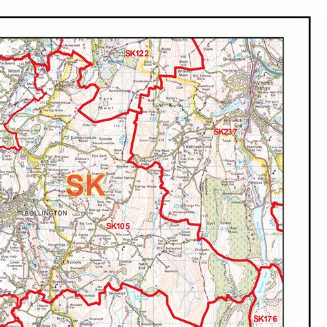 Crewe Cw Postcode Wall Map Xyz Maps