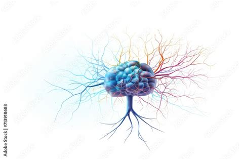 Ilustración De Stock Neuronal Network Neurons Brain Synapses Connections To Peripheral Nervous