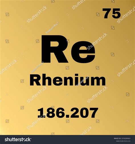 Rhenium Chemical Element Icon Element Periodic Stock Illustration