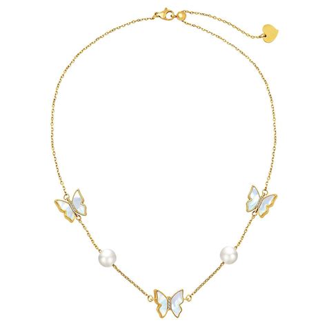 Pearl Flutter Gold Necklace Luna And Sun