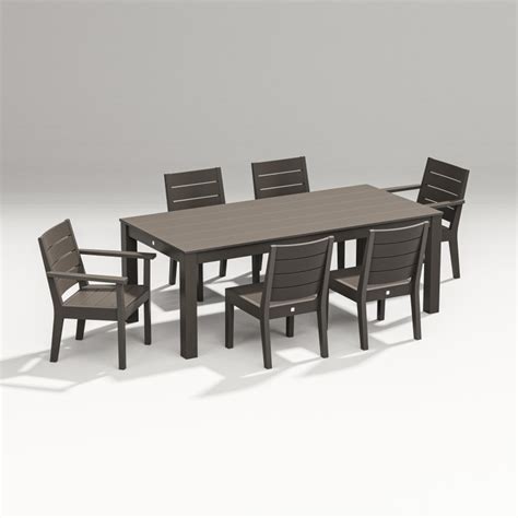 Polywood Latitude Piece Patio Dining Set AuthenTEAK