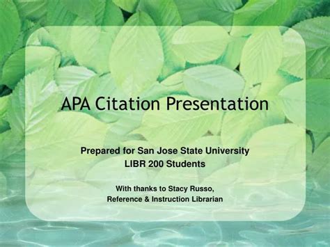 Ppt Apa Citation Presentation Powerpoint Presentation Free Download