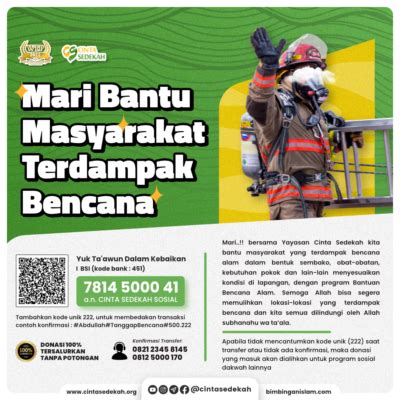 PROGRAM BANTUAN DAMPAK BENCANA ALAM Yayasan Cinta Sedekah