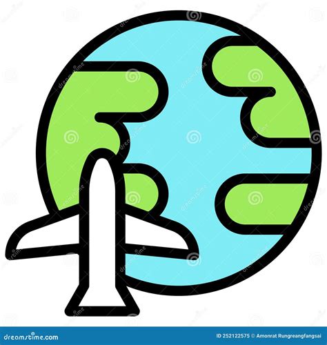 Plane And Earth Icon Location Map And Navigation Vector Stock Vector