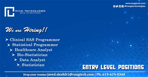 Rangtechnologies Biostatistics Sasprogrammer Healthcare Usajobs