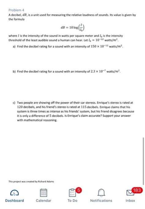 solved problem 4 a decibel db is a unit used for