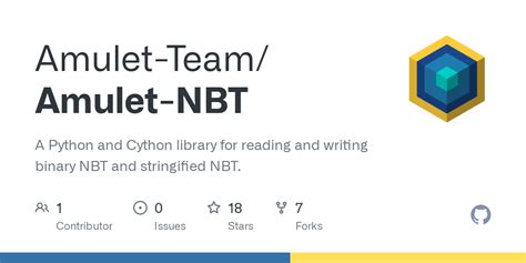 github amulet team amulet nbt a python and cython library for