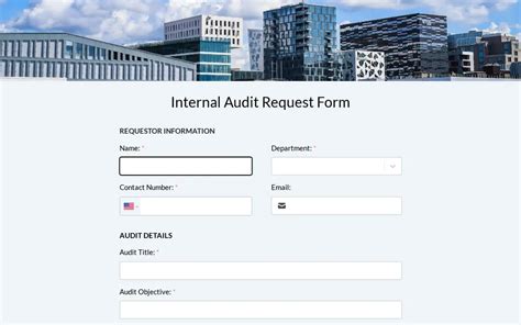 Internal Audit Request Form Template
