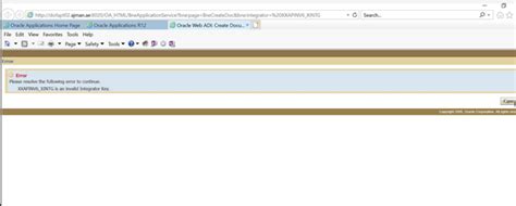 Oracle Application Oracle Web Adi Invalid Integrator Key Issue