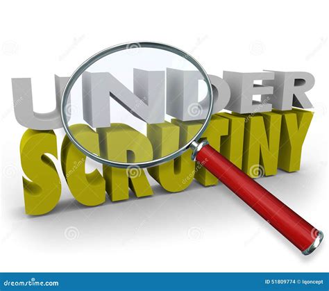 Under Scrutiny Investigation Magnifying Glass Review Suspicion Stock