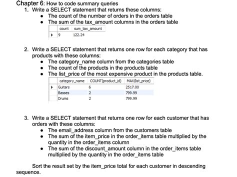 Solved Chapter How To Code Summary Queries Write A Chegg Com