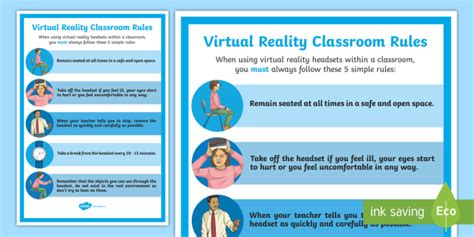 Virtual Reality Classroom Rules Display Poster