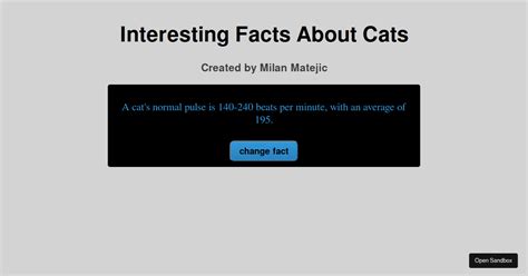 React Cat Facts App Codesandbox