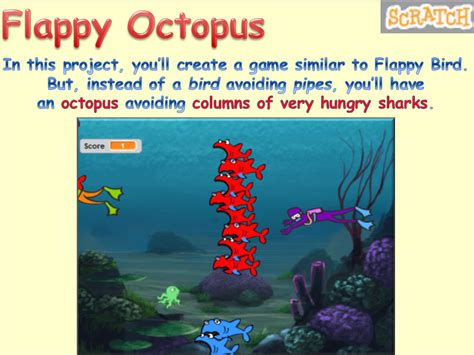 Scratch Project Iii Flappy Octopus Scratch V3 Teaching Resources