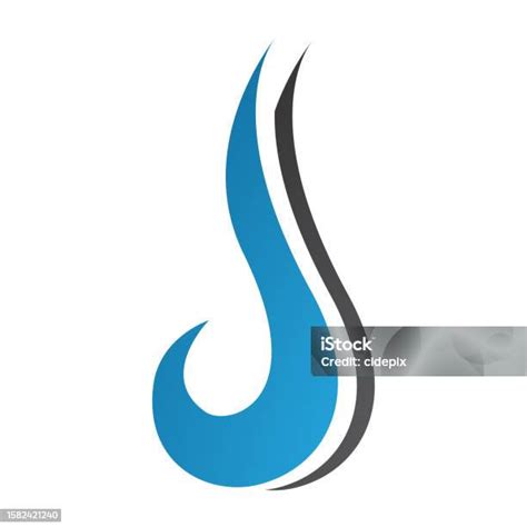 파란색과 검은색 후크 모양의 문자 J 아이콘 0명에 대한 스톡 벡터 아트 및 기타 이미지 0명 개념 곡선 Istock
