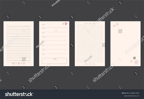 cute realistic notebooks sheets lined checkered stock vector royalty