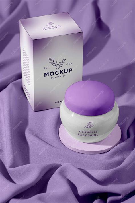 Premium Psd Digital Lavender Cosmetic Packaging Mockup