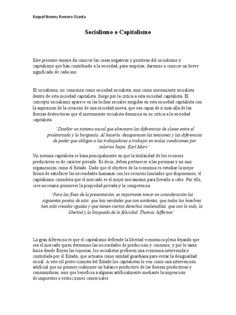 Socialismo o Capitalismo | PDF | Finanzas y dinero