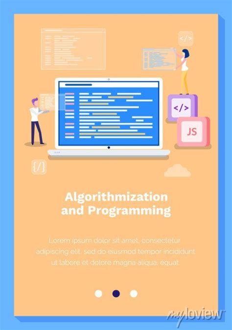 Algorithmization And Programming Vector Illustration Website Posters