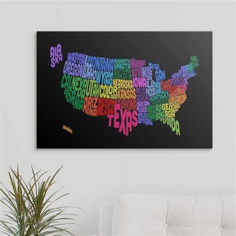 Ebern Designs Francy United States Typography Text Map By Michael