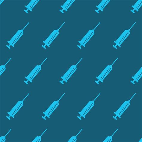 Seamless Pattern Two Color Injection Icon With Dark Blue Background