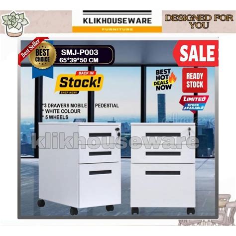 Jual Drawer Mobile Pedestial Laci Dorong Filling Cabinet Besi 3 Laci Roda Shopee Indonesia