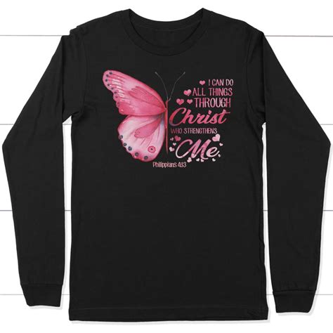Philippians 413 I Can Do All Things Through Christ Butterfly Womens
