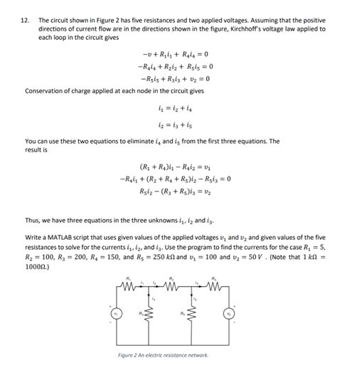 Solved 12 The Circuit Shown In Figure 2 Has Five