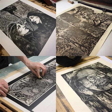 Lithography Print Midjourney Style Andrei Kovalevs Midlibrary 20