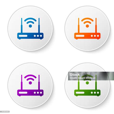 Le Routeur De Couleur Et Licône De Symbole De Signal De Wifi Ont Isolé